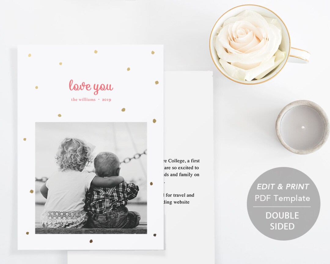 Printable Love Card , Valentine Card Template, Photo Greeting Cards ...