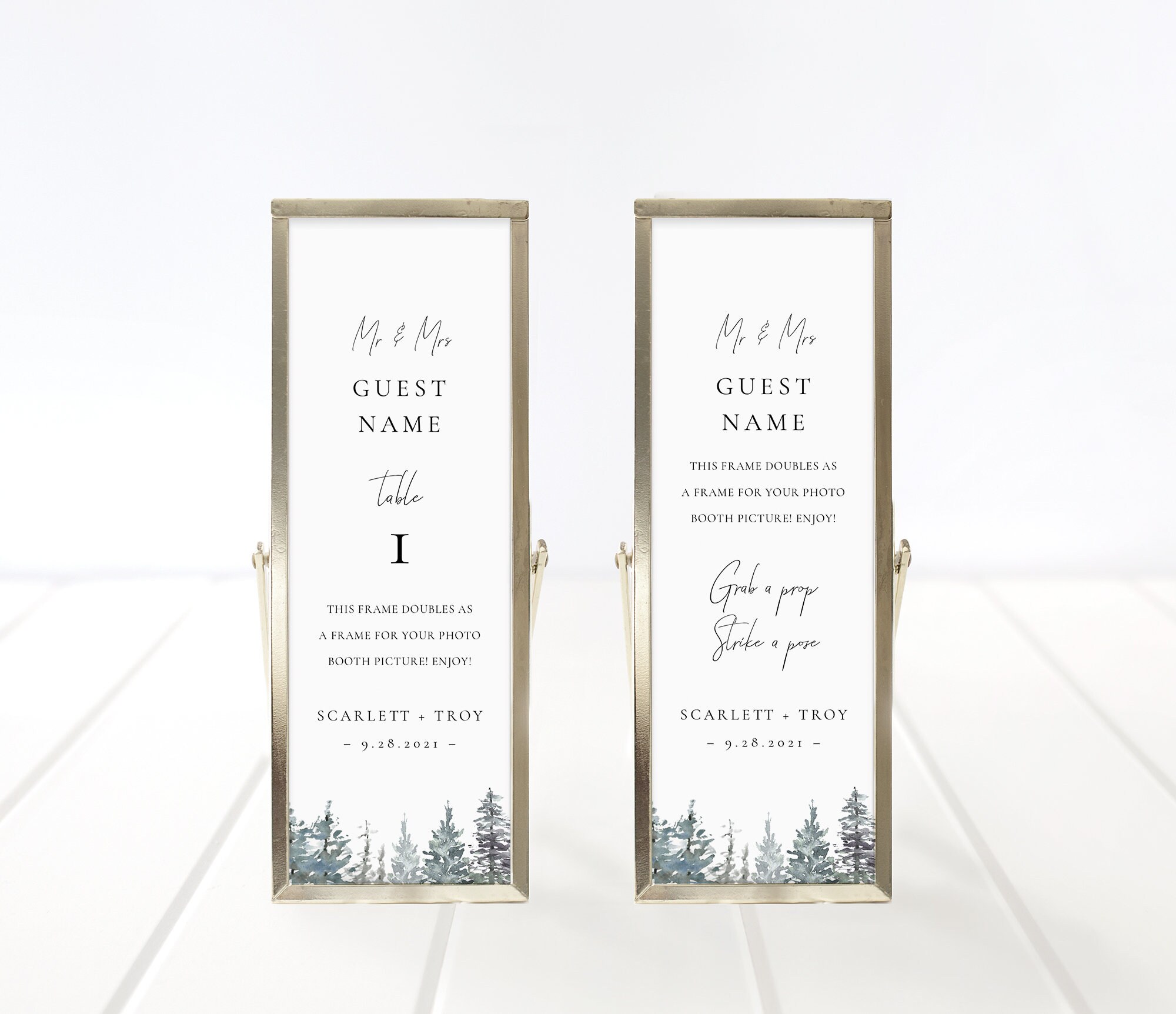 Evergreen Forest Photo Booth Frame Inserts Printable 2x6 - Etsy