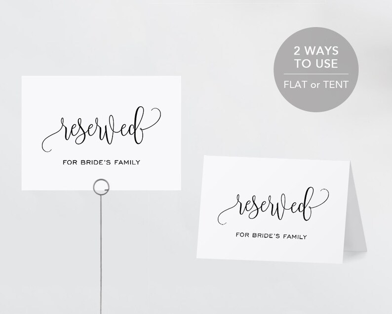 Reserved Sign Printables Editable PDF Template Diy Wedding - Etsy