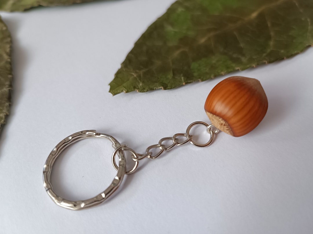 Keychain With Hazelnut, Sweet Homemade Pendant - Etsy