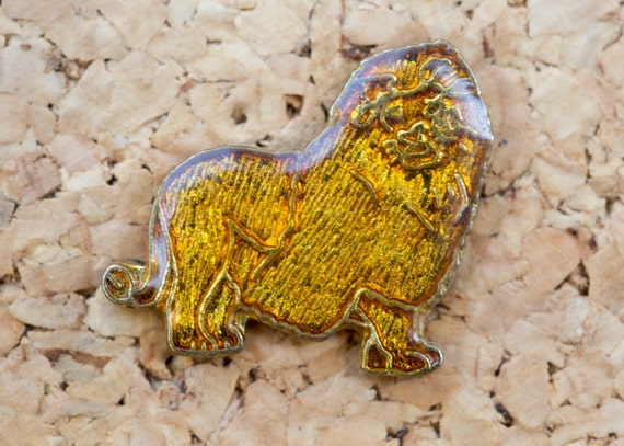 Vintage Shiny Lion Hard Enamel Lapel Pin Back Retro Novelty - Etsy