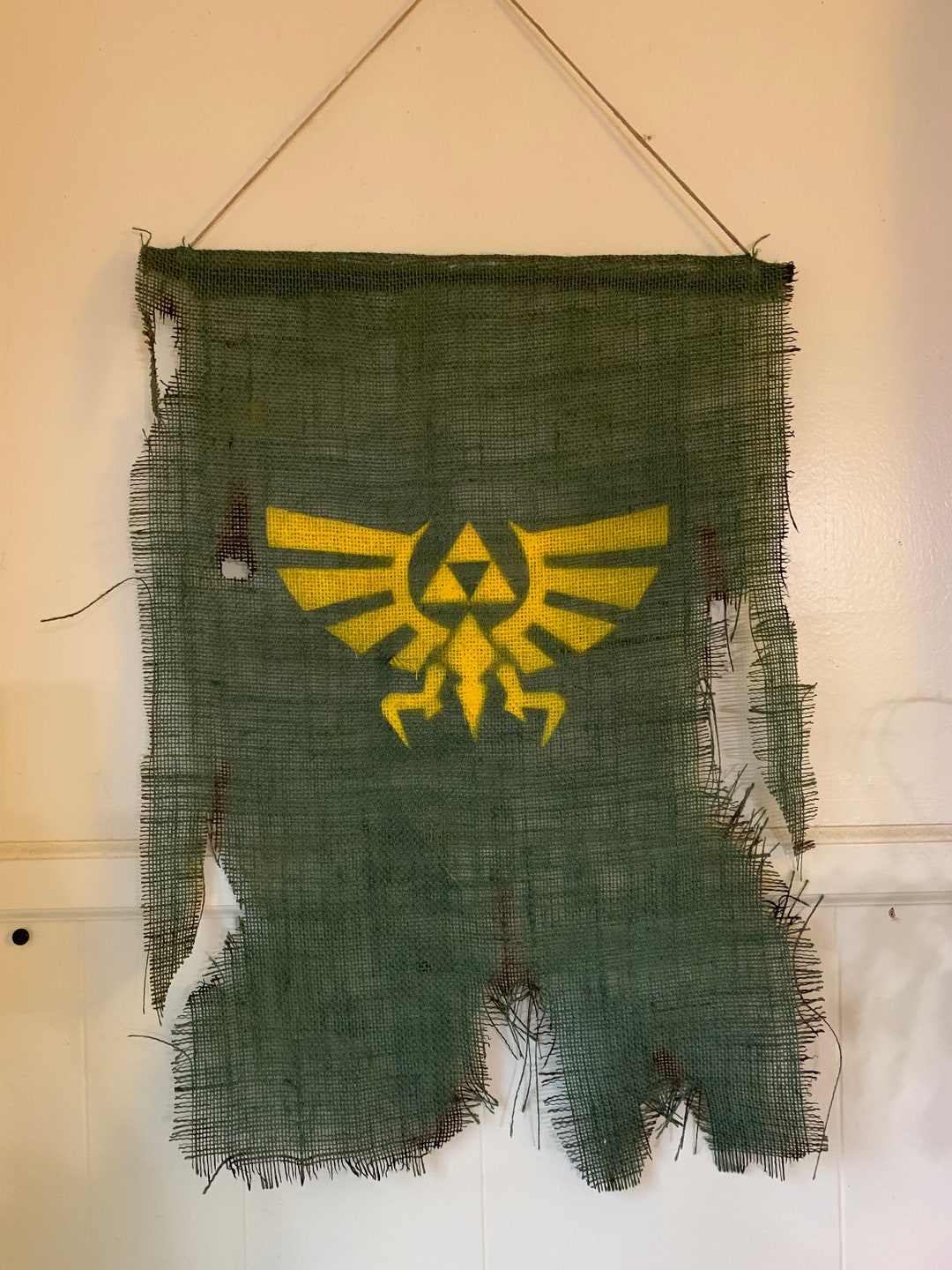 Battle Torn Banner - Inspired by Legends of Zelda Link Tri-force Logo ...