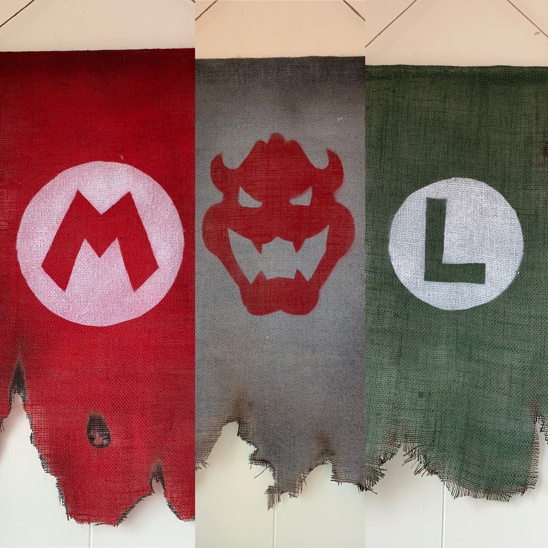Battle Torn Banner Inspired by Super Mario Brothers Video Game ...