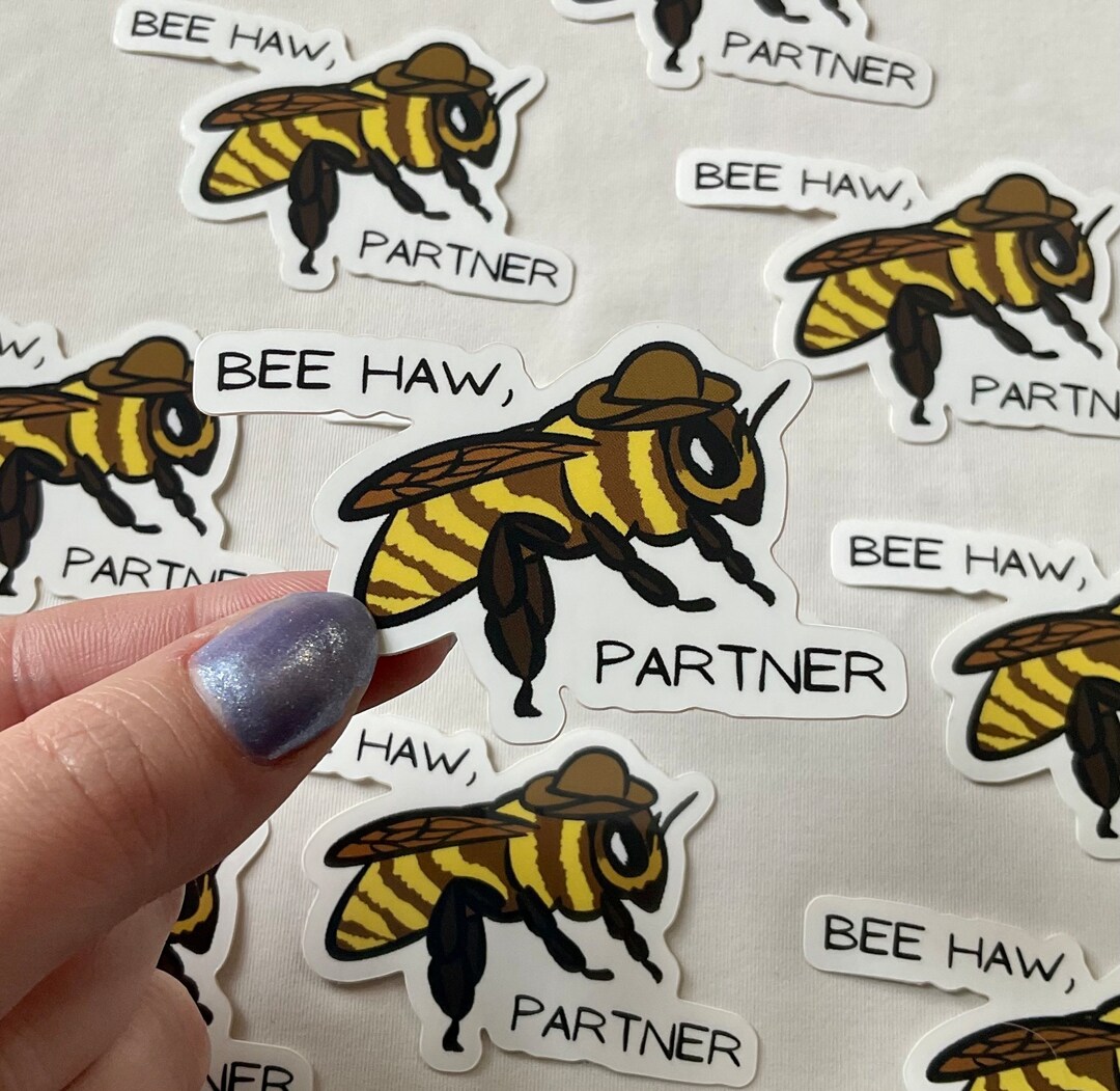 Bee Haw Partner Sticker Cowboy Hat Glossy or Matte - Etsy