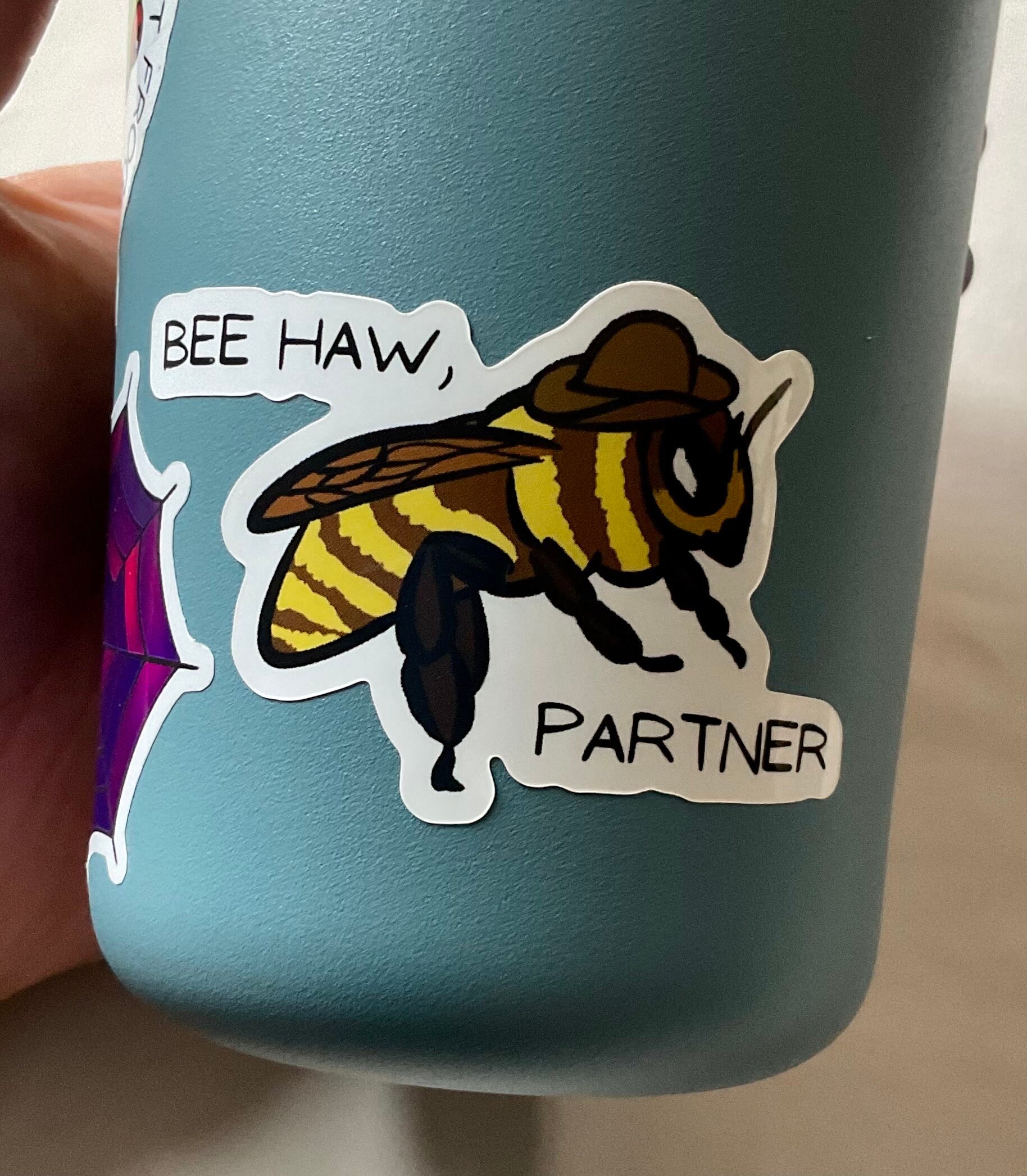 Bee Haw, Partner Sticker | Cowboy Hat | Glossy or Matte Die-cut Shape ...