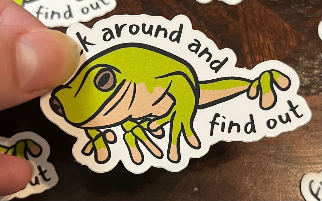 F*ck Around and Find Out Frog Sticker | Soft Touch Matte Die-cut ...