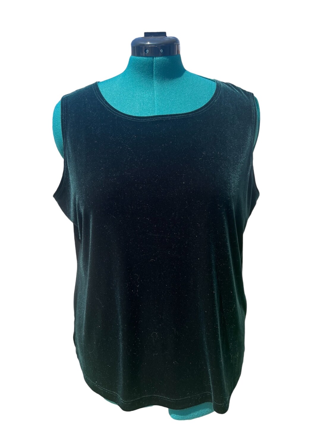 Vintage Notations Clothing Co. Forest Green Velvet Sleeveless Top XL - Etsy