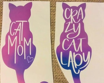 Crazy Cat Lady Car Decal - Etsy