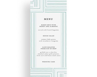 Printed rose floral wedding menus wedding menu wedding | Etsy