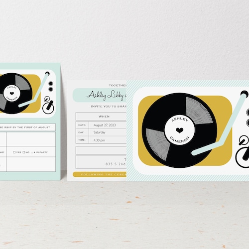 Record/music Themed Invitations - Etsy