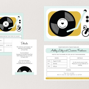 Printable Record Player Wedding Invitation Retro Wedding - Etsy
