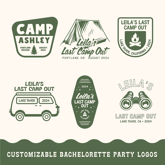 Retro Camp Logos Camping Logo Sets In Vintage Style Illustration