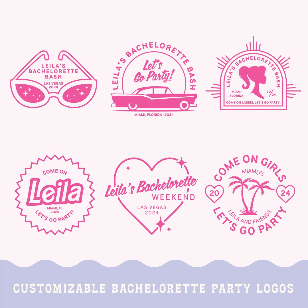 Custom Barbi Bachelorette Logo, Bridal Party Logos, SVG Designs, Barbi ...