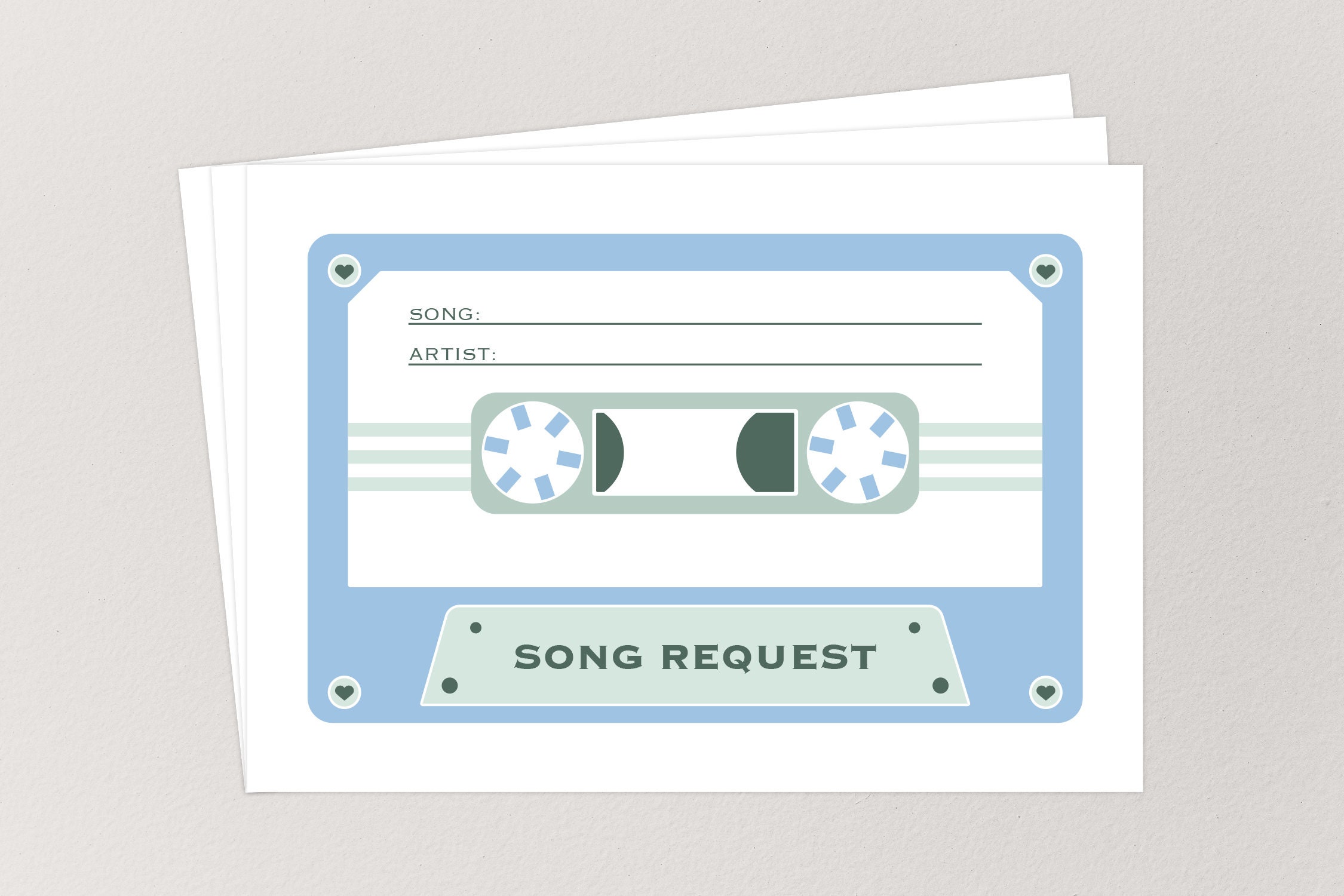 INSTANT DOWNLOAD PDF Song Request Card, Wedding Music Card, Retro Dance ...