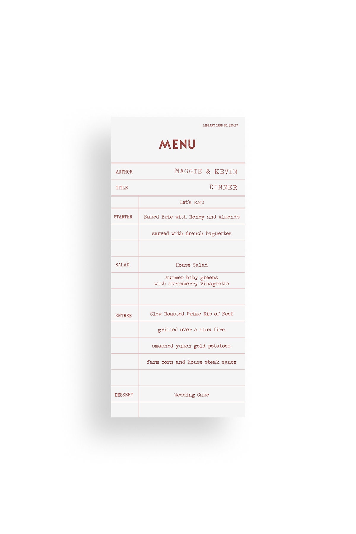 Printable Book Wedding Menus Pink Library Wedding Menu Love | Etsy