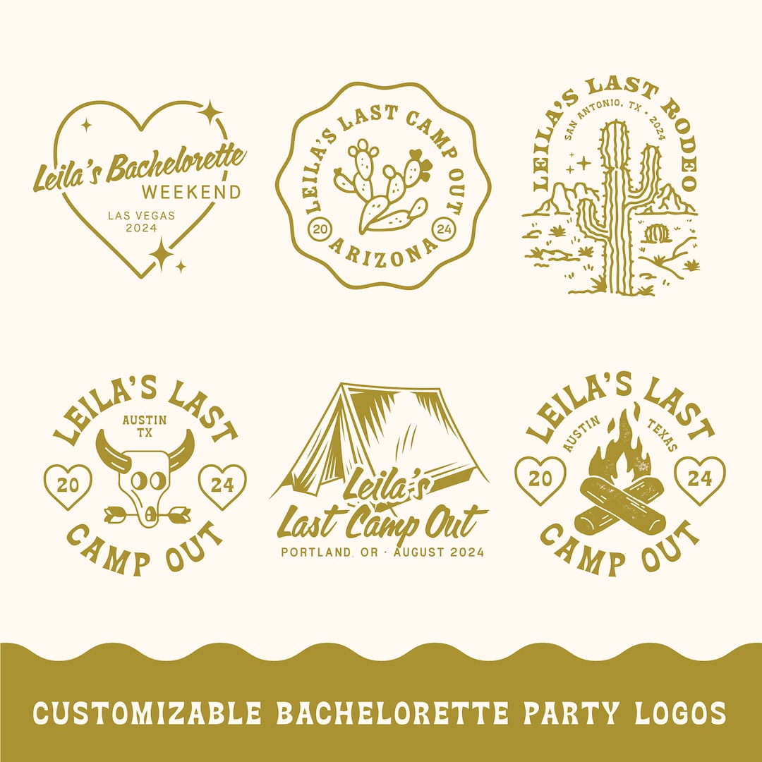 Custom Bachelorette Logo, Bridal Party Logos, SVG Designs, Western Wedding, Bach Bash, Camp ...