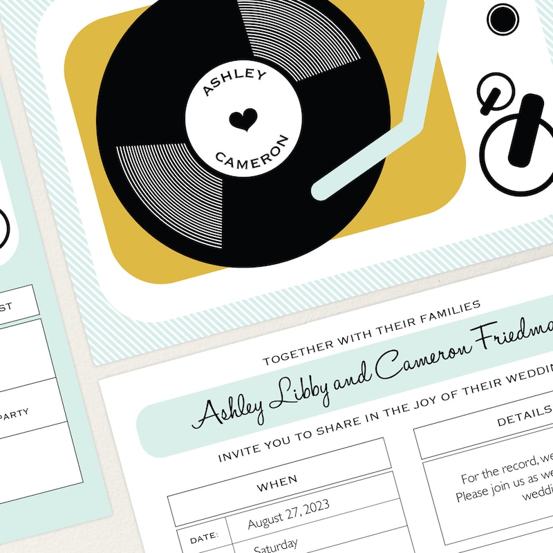 Vinyl Record Invitations - Etsy
