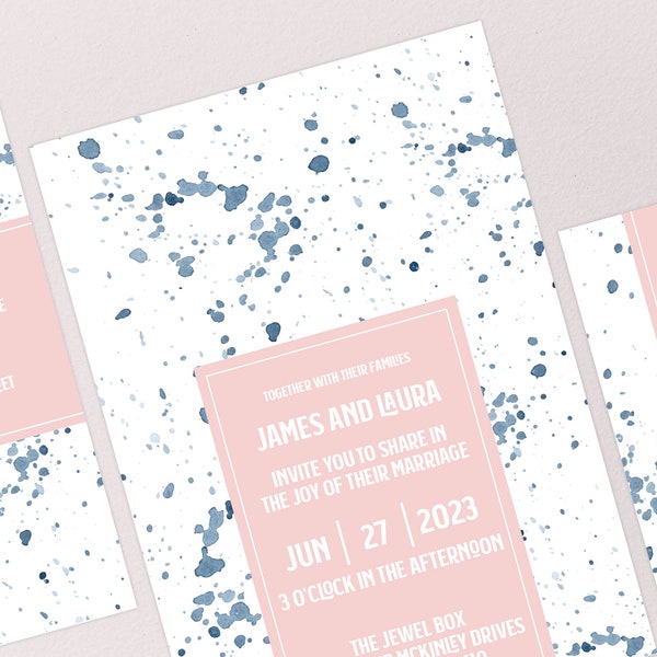 Artsy Wedding Invitation - Etsy