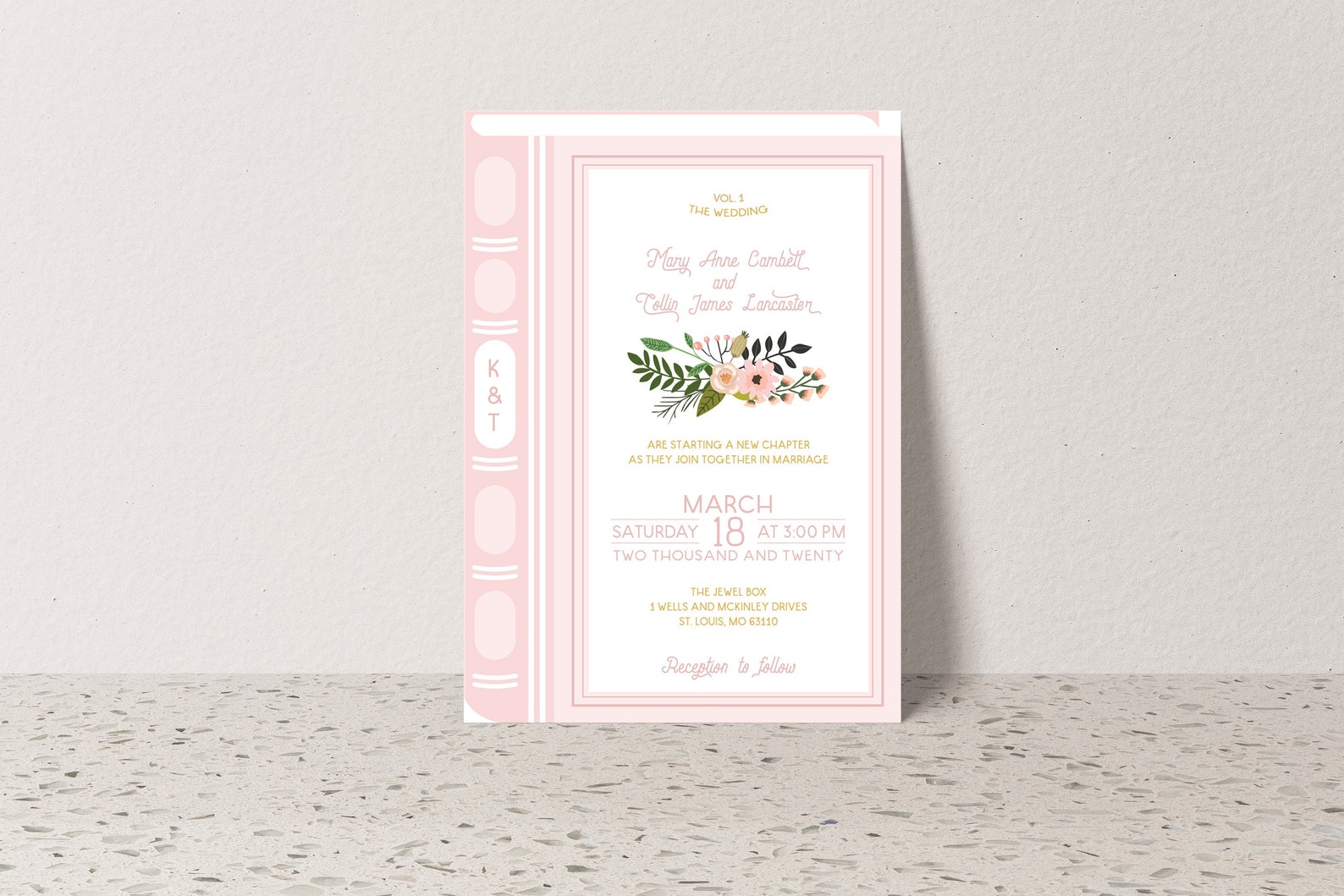 Printed Book Wedding Invitation, Story Book Invitations, Library ...