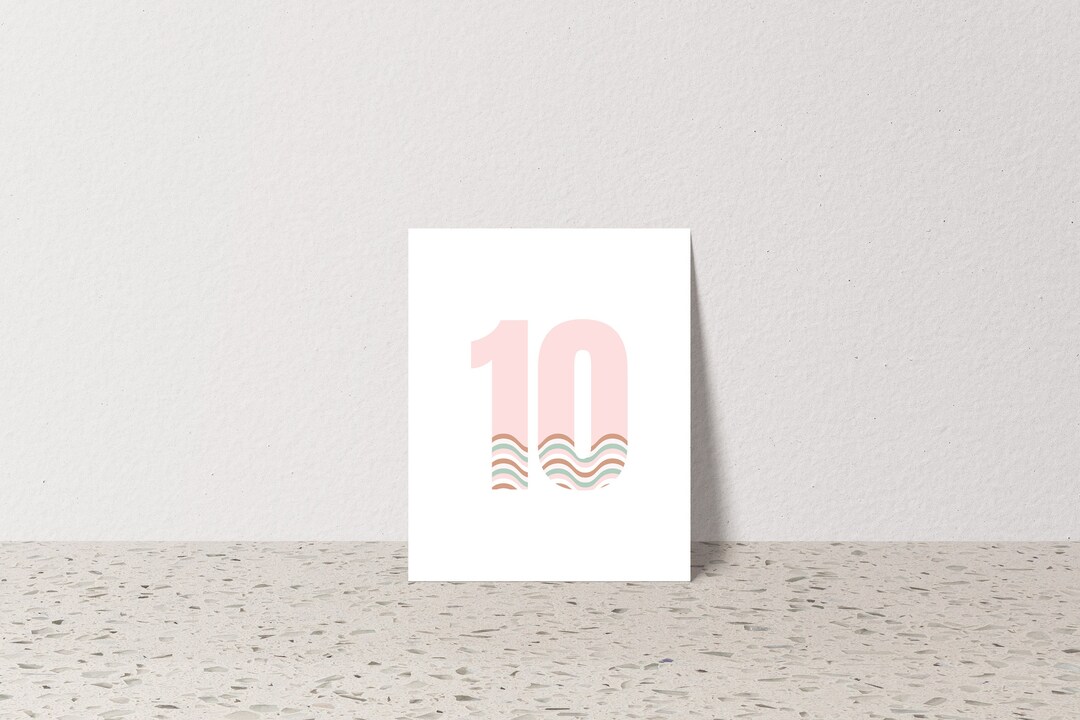 Retro Stripe Wedding Table Numbers, Pink Wedding Table Number, Table ...