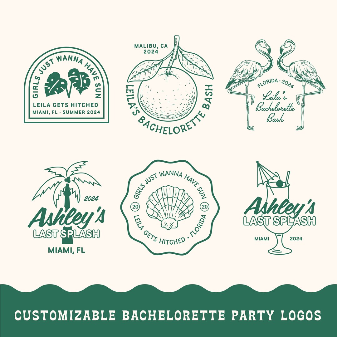 Custom Beach Bachelorette Logo, Bridal Party Logo, SVG Design, Florida ...