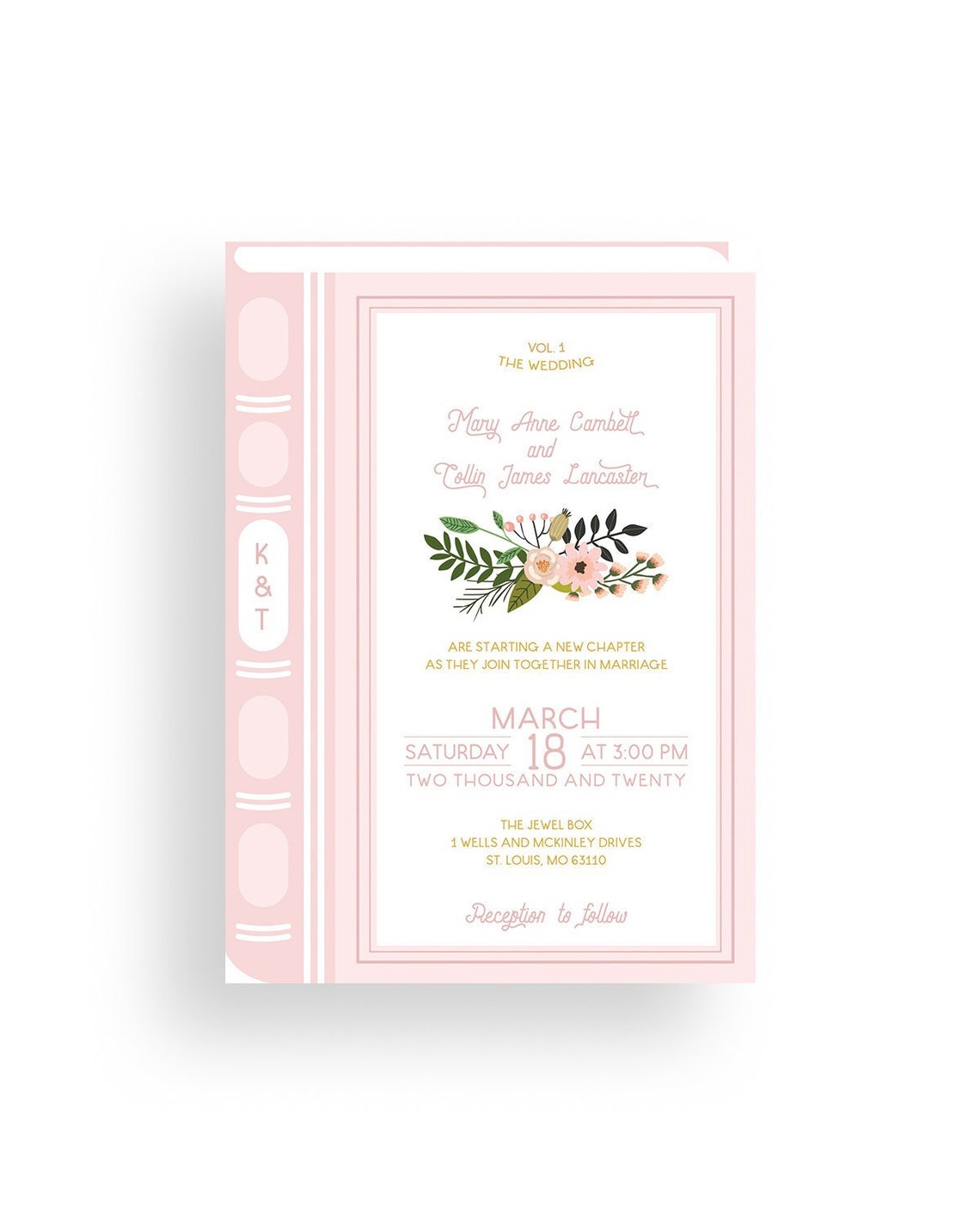 Printable Book Wedding Invitation, Story Book Invitations, Library ...