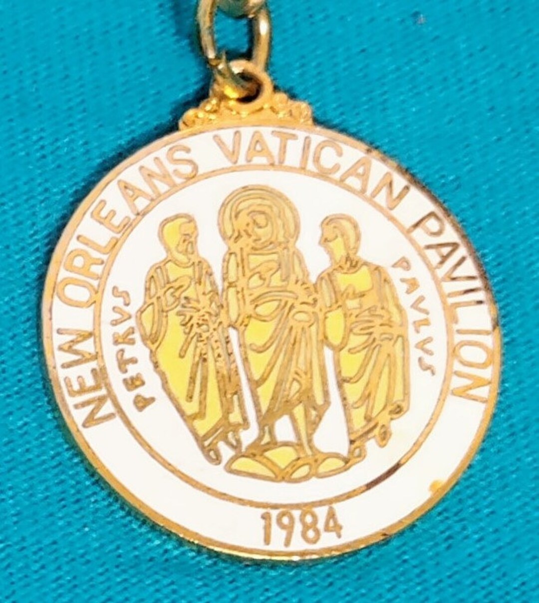 Vatican Pavilion at 1984 World's Fair New Orleans Gold and White Enamel ...