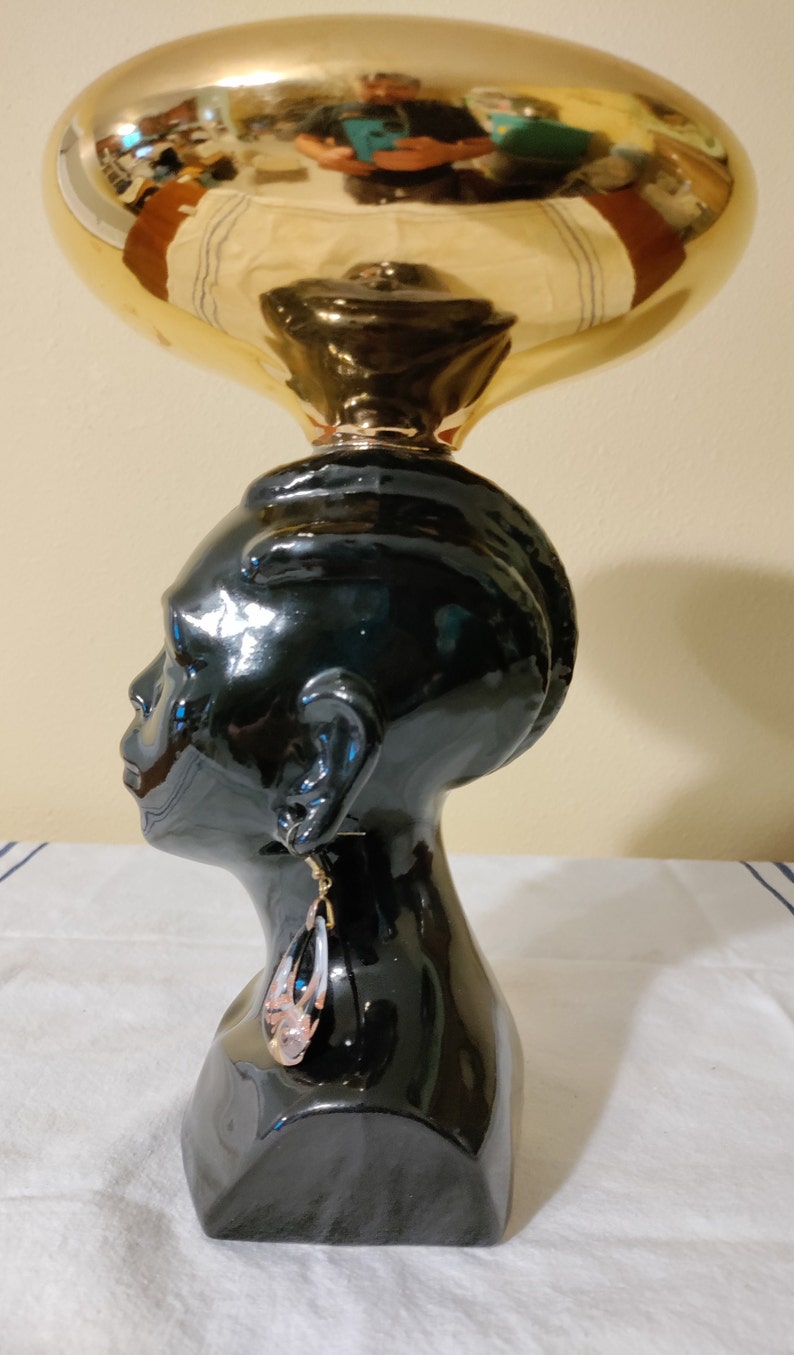 Blackamoor Pair Africana Vtg Stunning Large Ebony Glass With Etsy