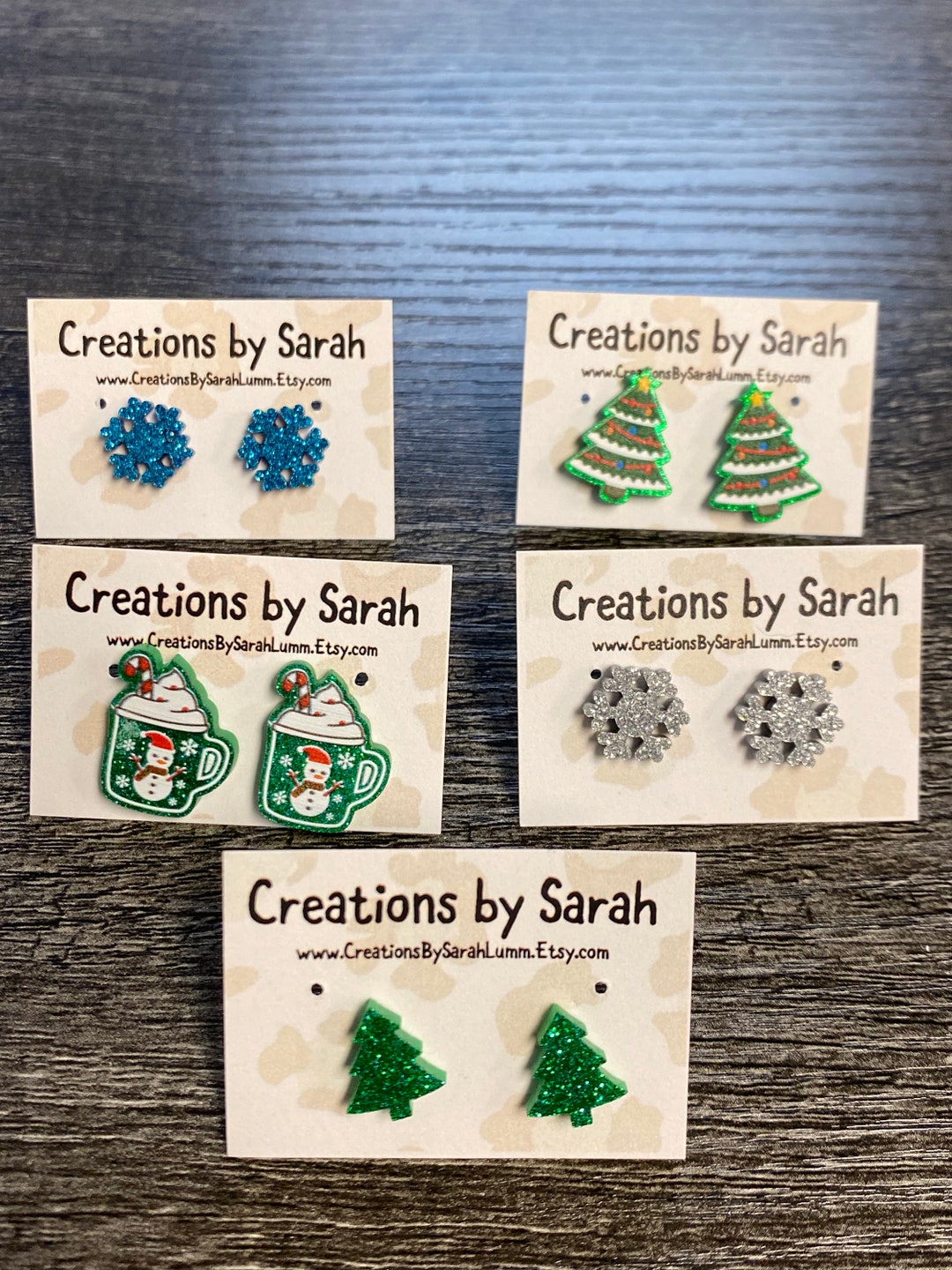 Christmas Tree Snowflake Hot Coco Christmas Stud Earring Set - Etsy