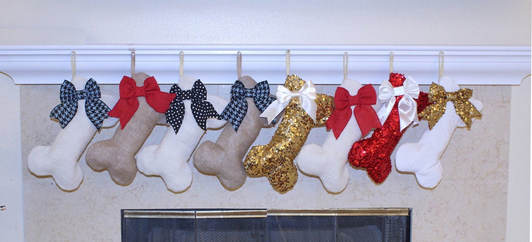 Mini Christmas Dog Stockings CUSTOMIZED Fabric and Bow Selection. Pet ...