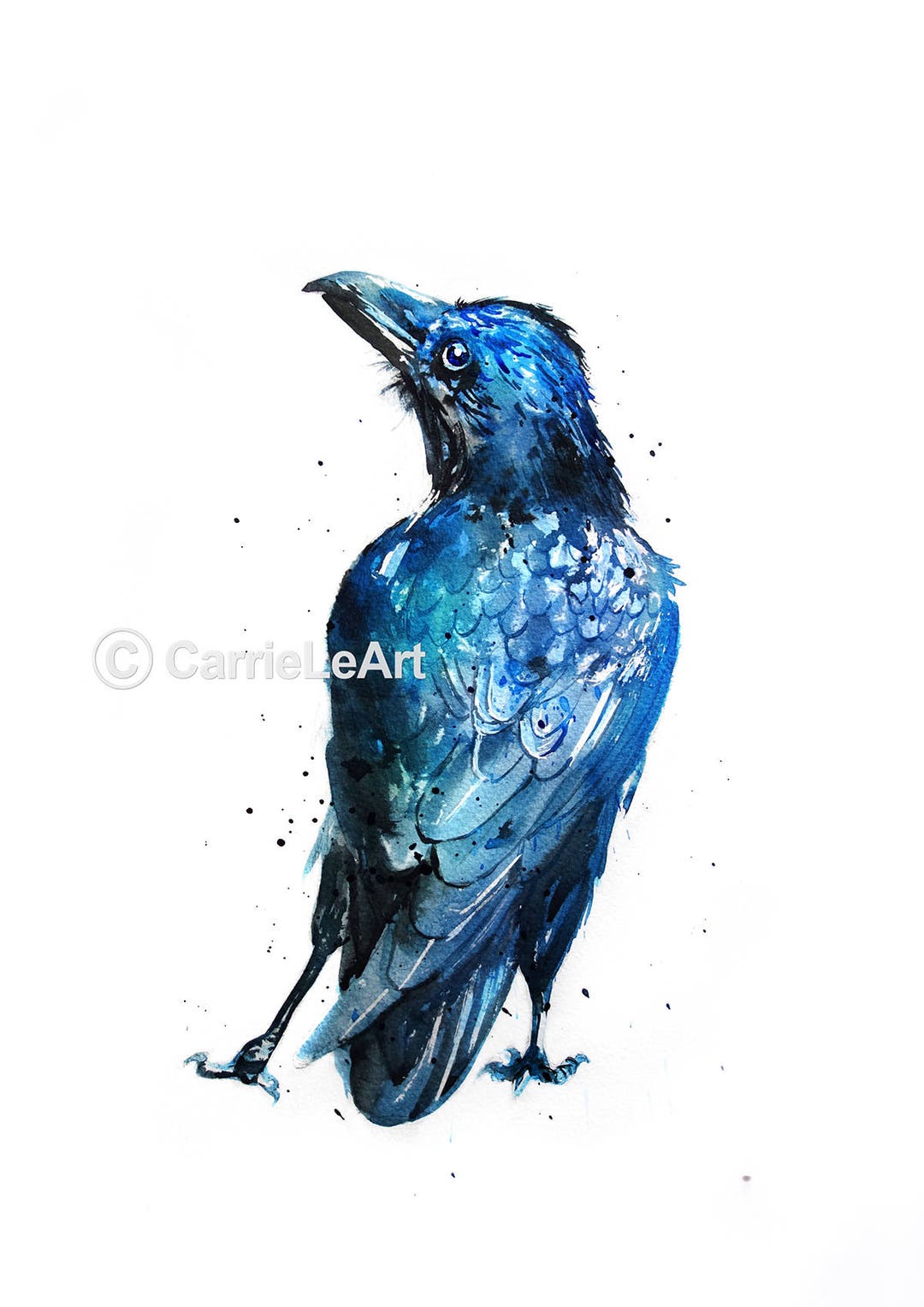 Raven Print, Raven Art, Raven Watercolour, Raven Poster ...