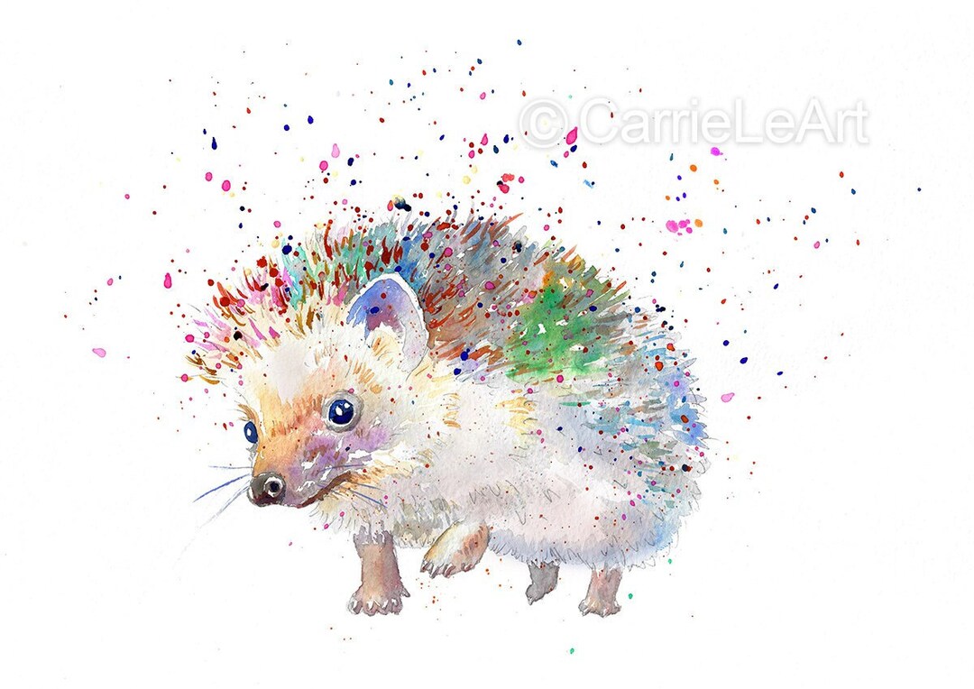 Hedgehog Print, Hedgehog Watercolour, Hedgehog Wall Art, Hedgehog ...