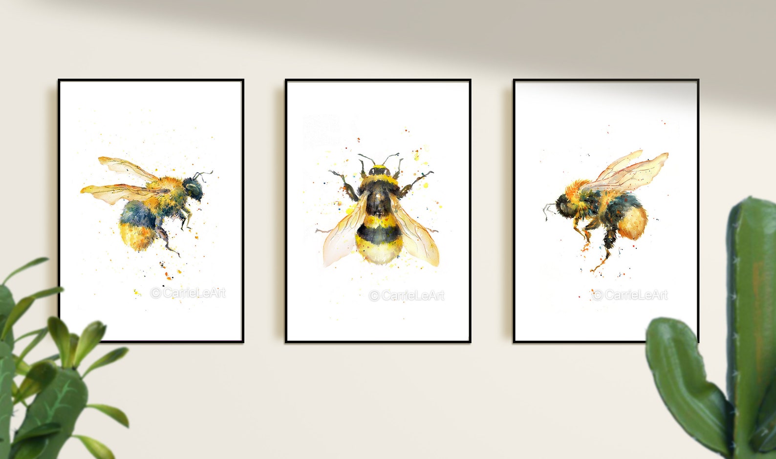 Bumble Bee Print Set of 3 Bee Prints Insect Prints Bee - Etsy