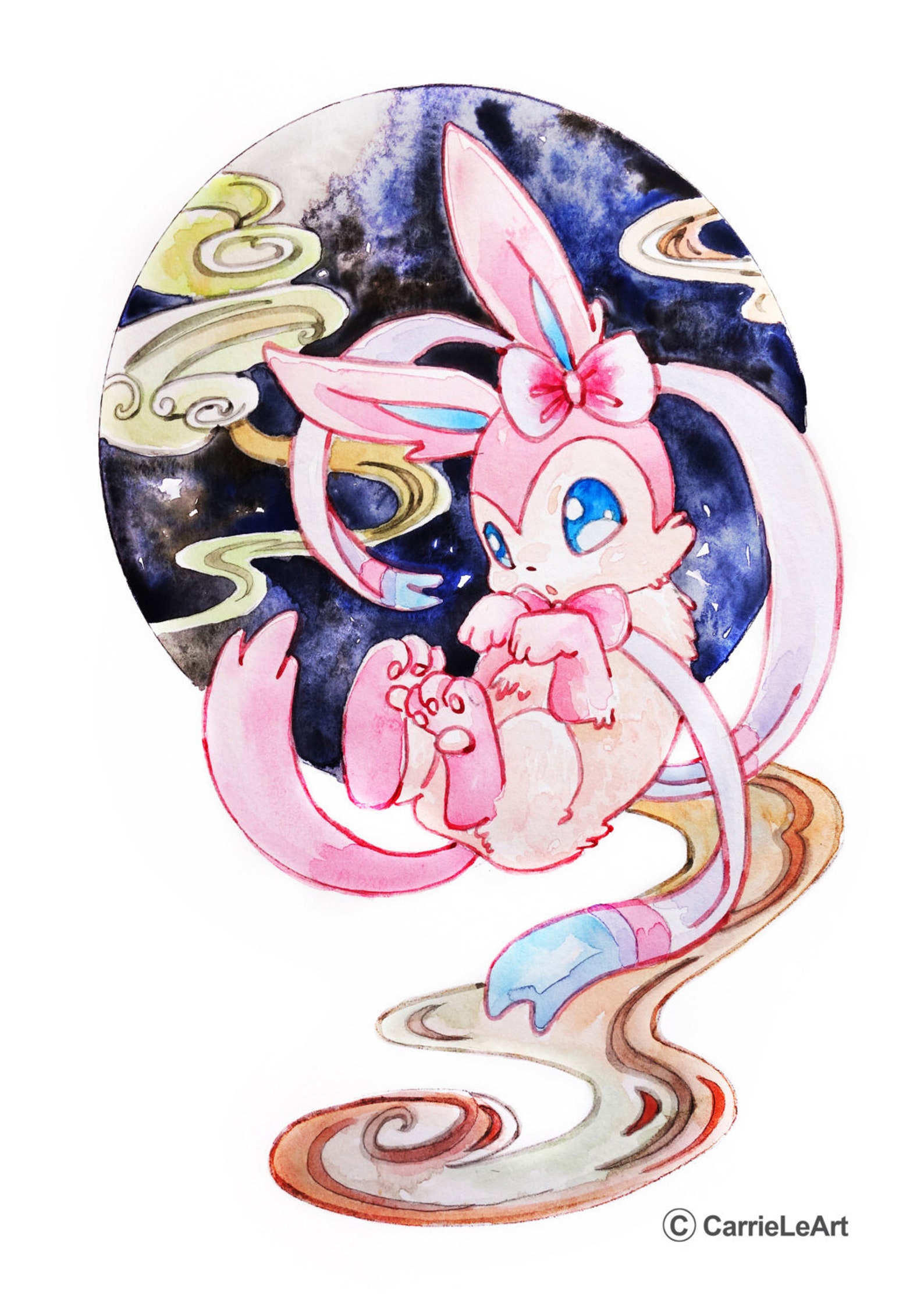 Sylveon Watercolor Print. Sylveon Poster. Sylveon Art. Sylveon - Etsy ...