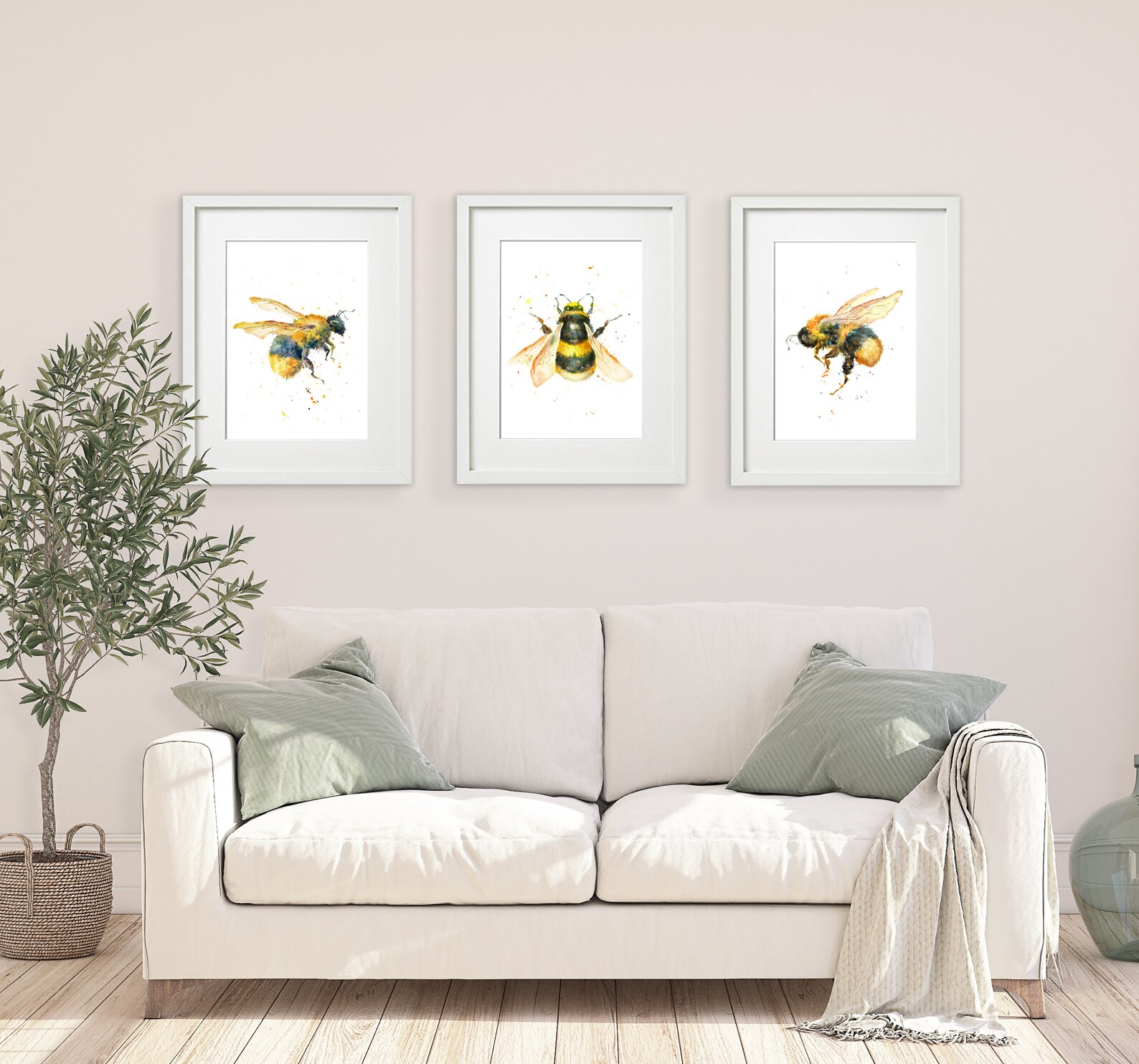Bumble Bee Print Set of 3 Bee Prints Insect Prints Bee - Etsy
