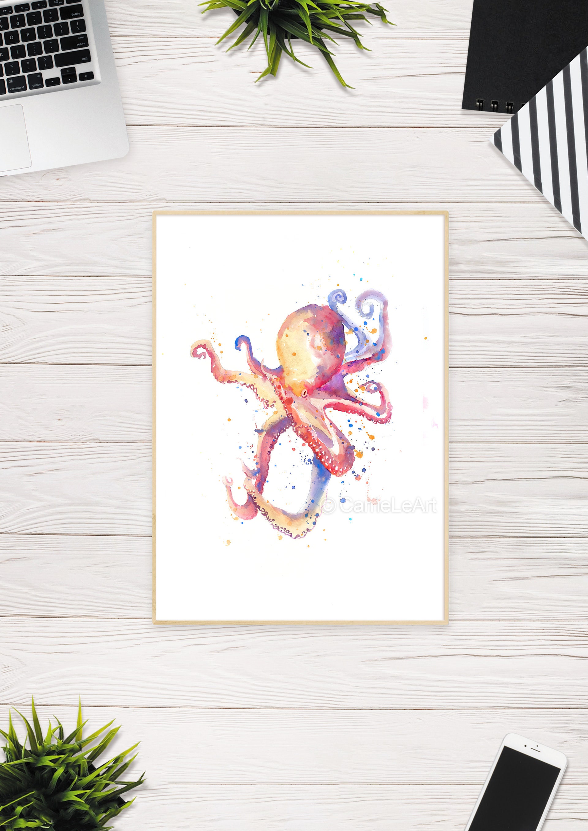 Watercolour Octopus Octopus Watercolor Print Octopus Art - Etsy