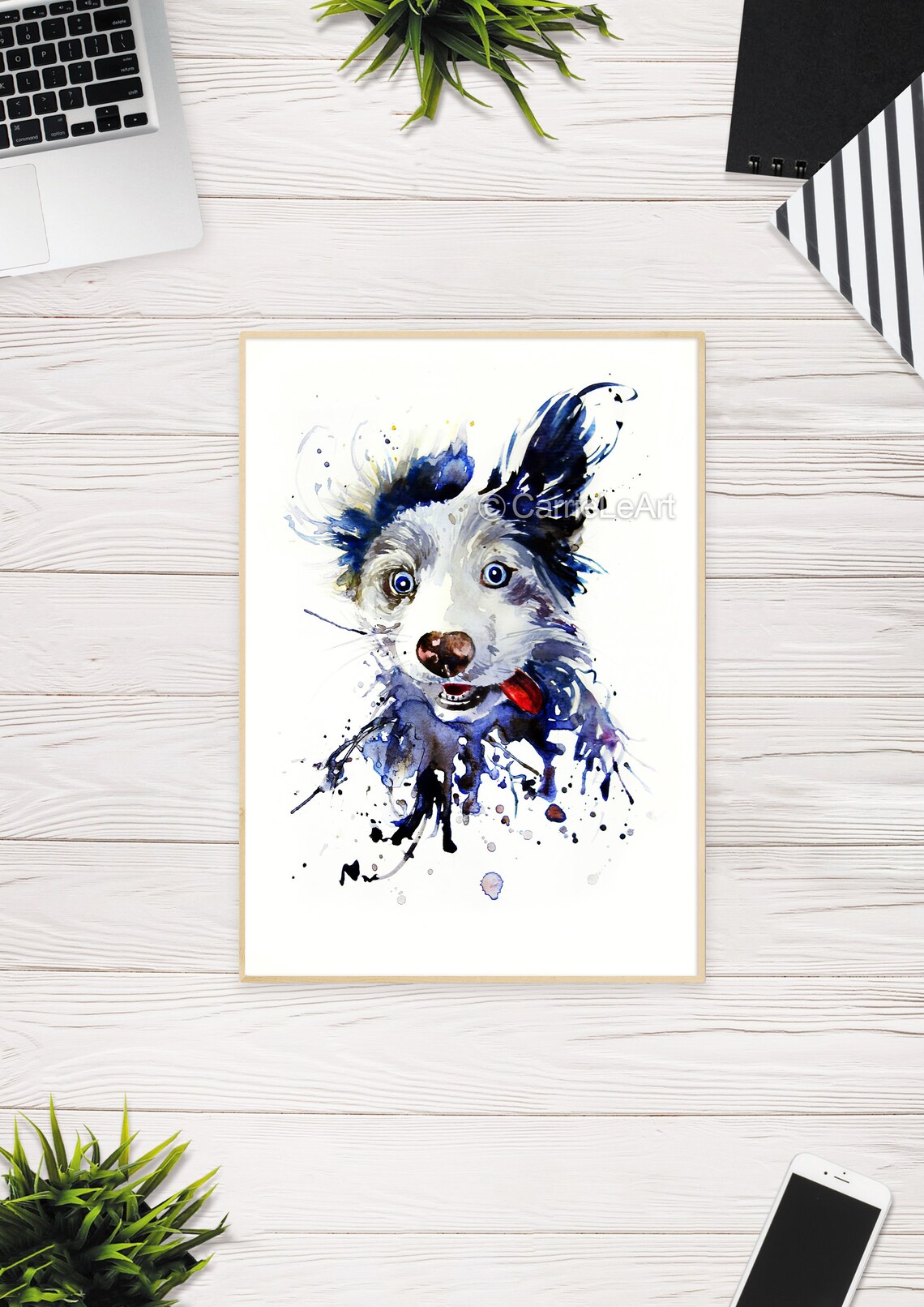 Original Dog Watercolour Print Happy PuppyDog Print dog | Etsy