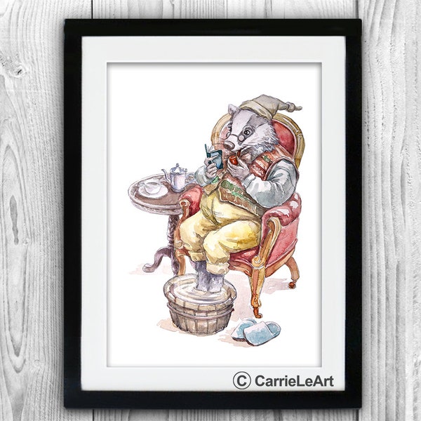 Badger Print - Etsy UK