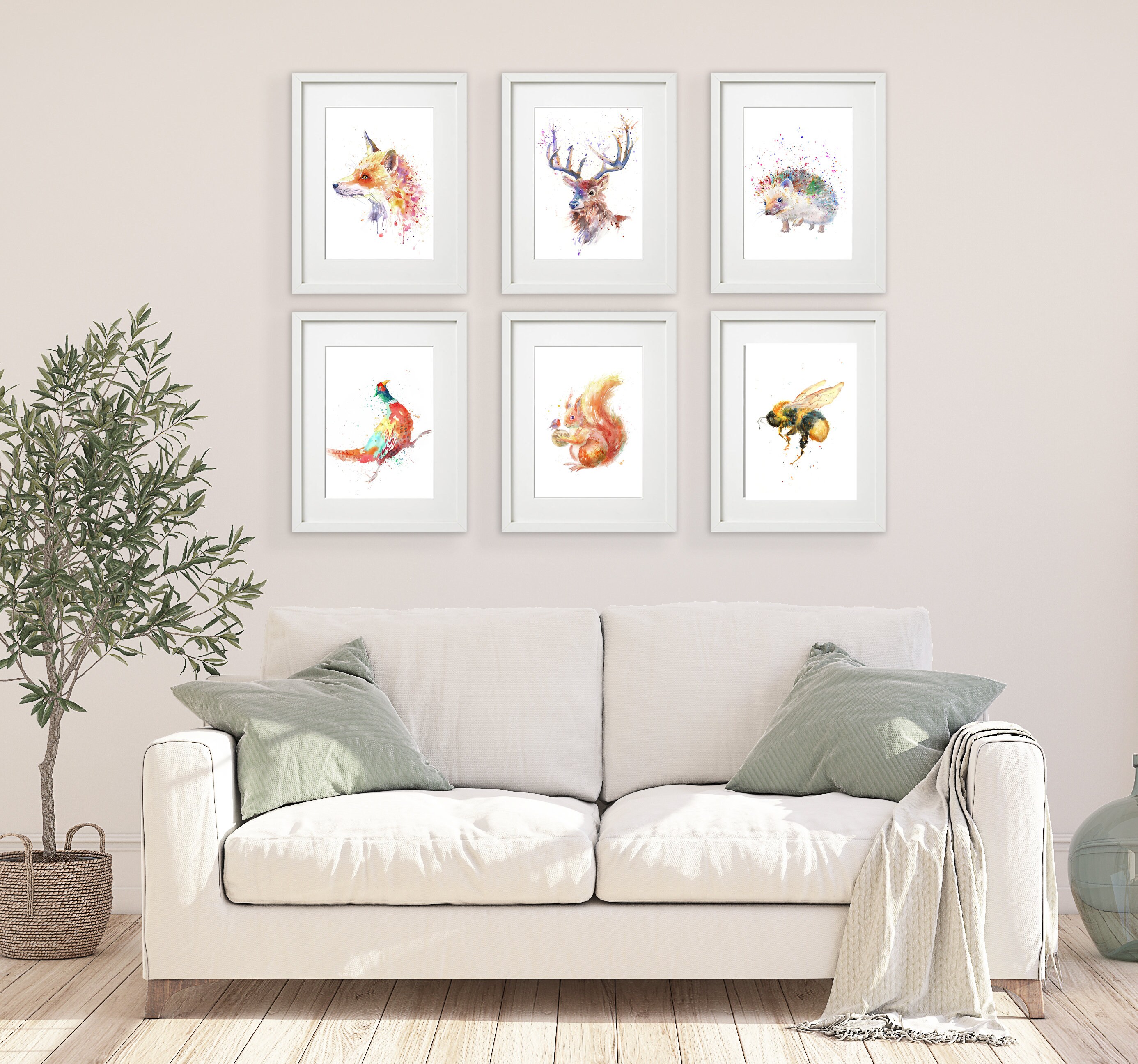 Watercolor Set of Wildlife Animal Prints British Wildlife - Etsy UK