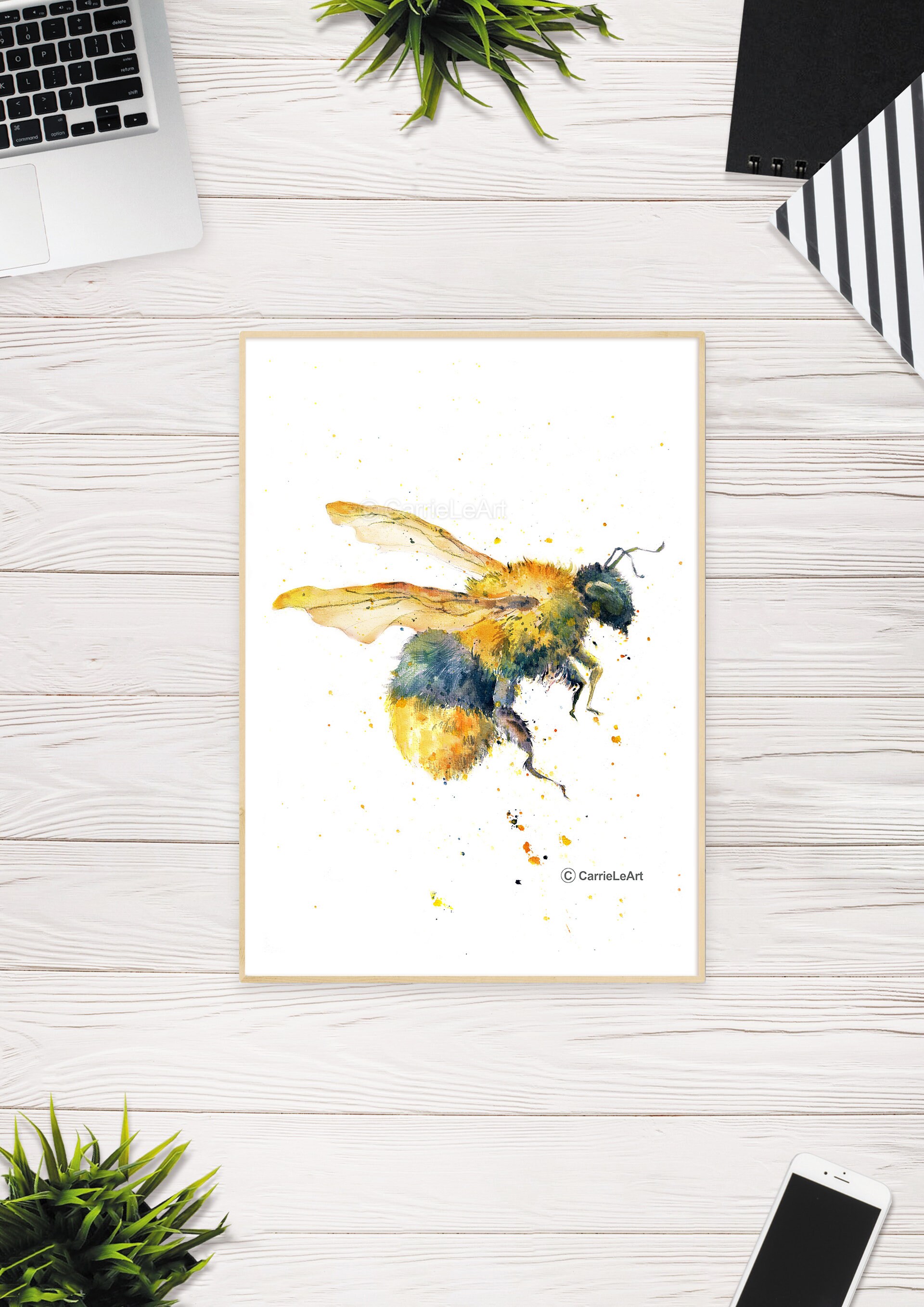 Insect Wall Art Bumble Bee Print Bumble Bee Art Art & Collectibles ...