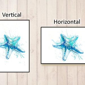 Blue Starfish Art Print, Starfish Wall Art, Ocean Art, Under the Sea ...