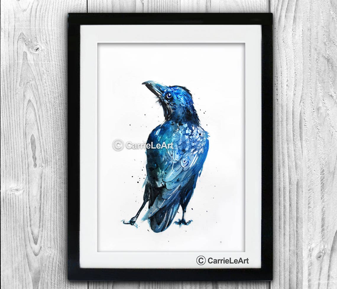 Raven Print Raven Art Raven Watercolour Raven Poster - Etsy