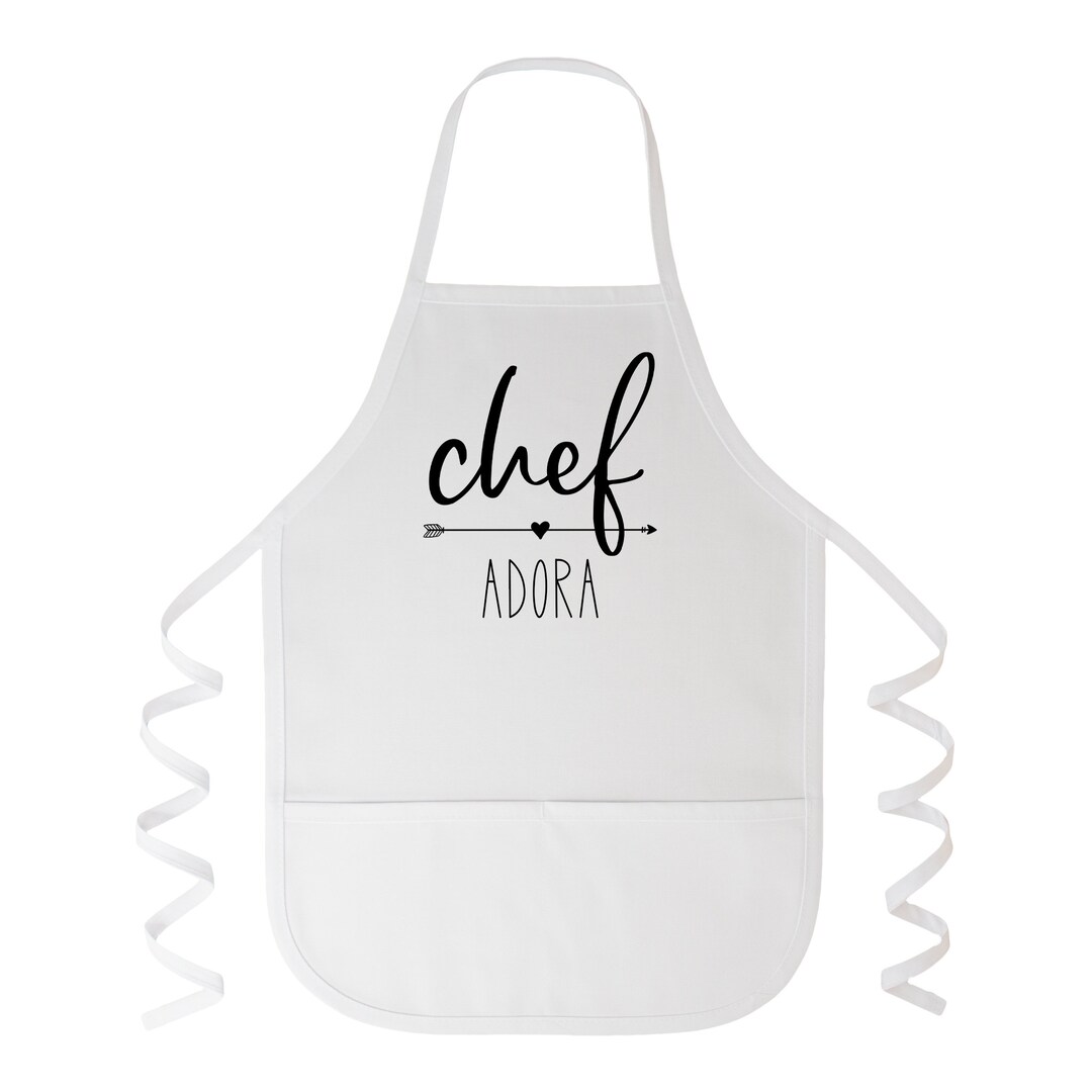 Personalized Kids Apron and Hat Set. Sizes 1-3, 4-7, 8-12. Child Gift ...