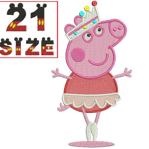 Peppa Pig EMBROIDERY Design Kid Peppa Pig Applique Design - Etsy