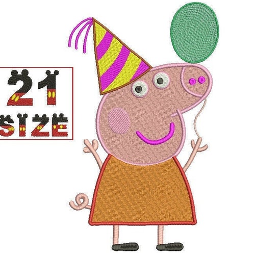 Peppa Pig EMBROIDERY Design Kid Peppa Pig Applique Design - Etsy