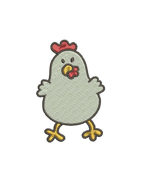 Animal Cute Chicken Filled Embroidery Design Embroidery | Etsy