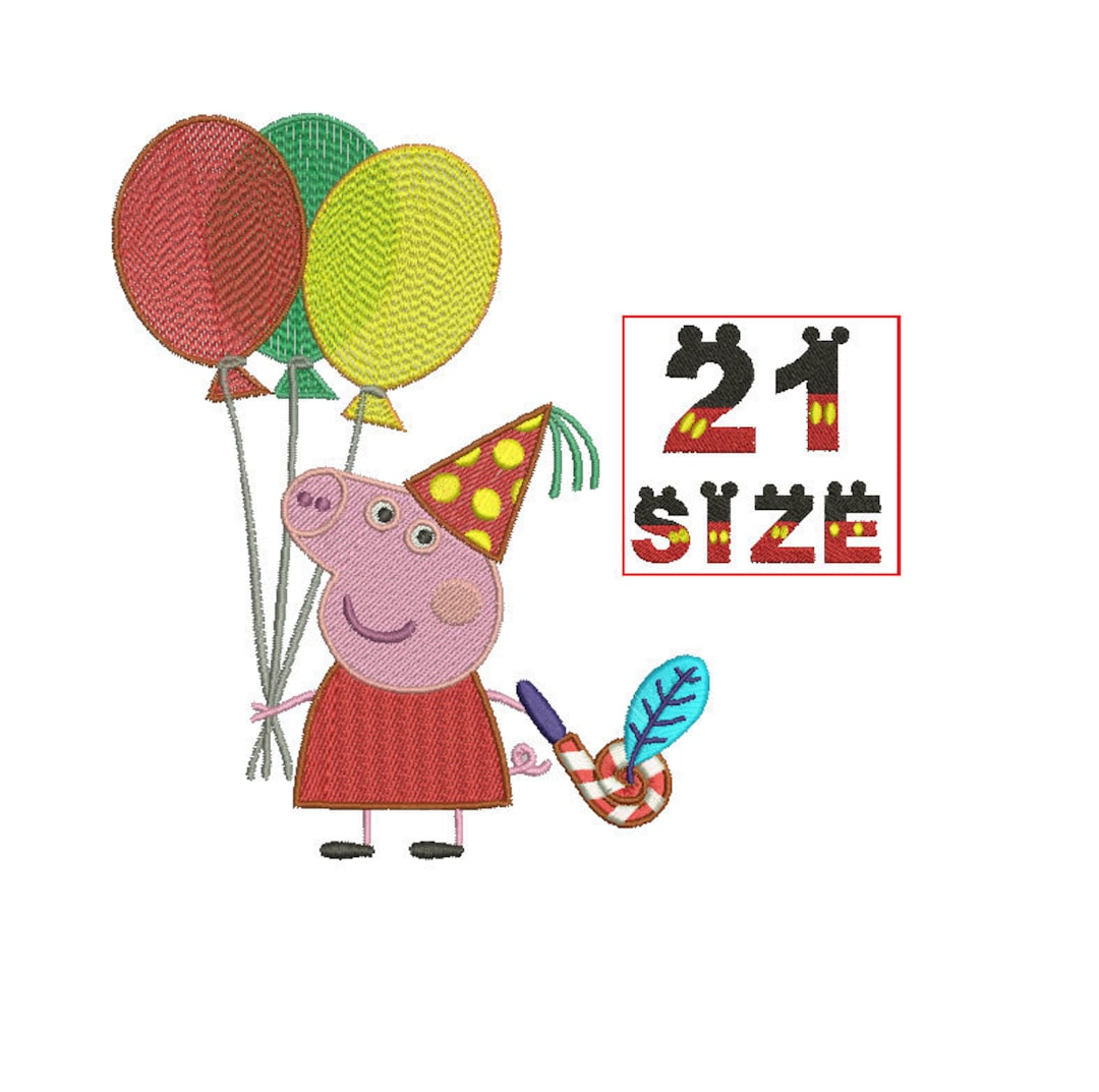Peppa Pig EMBROIDERY Design Kid Peppa Pig Applique Design Embroidery ...