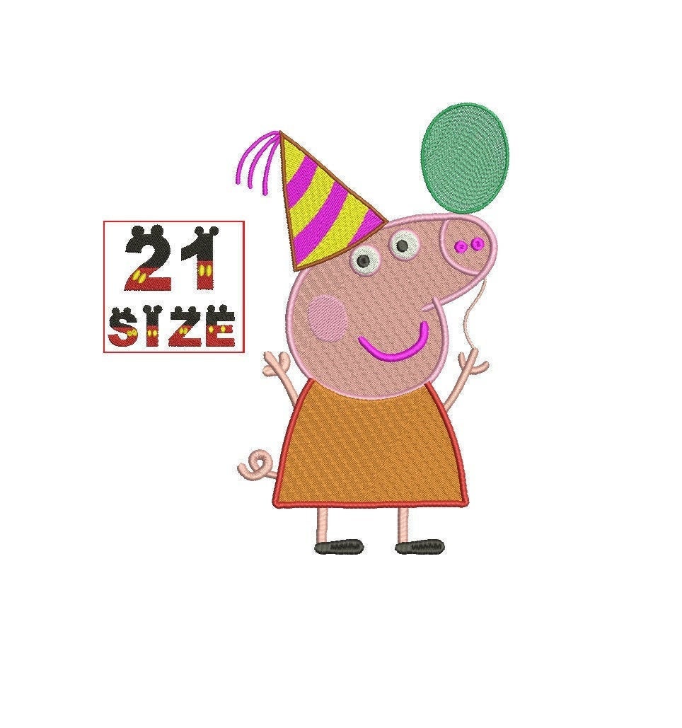 Peppa Pig EMBROIDERY Design Kid Peppa Pig Applique Design Embroidery ...