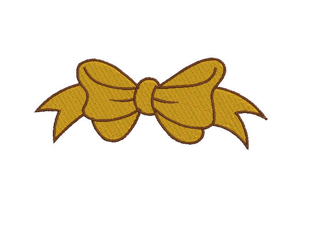 Cute Girl Bow Embroidery Designs Filled Stich Design Tie Embroidery ...