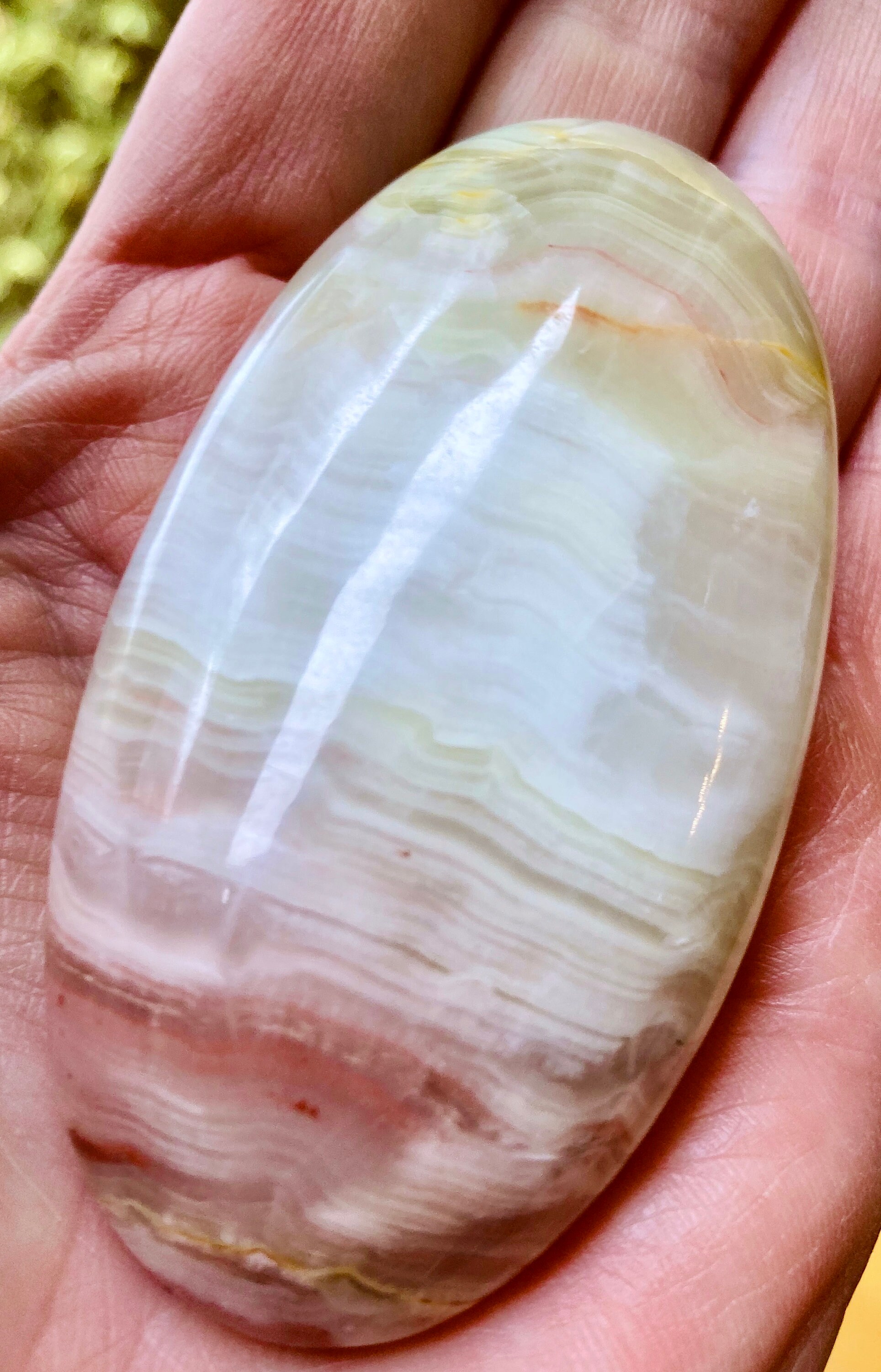 Polished Banded Pink Calcite Palm Stone Pakistan Pink Banded | Etsy